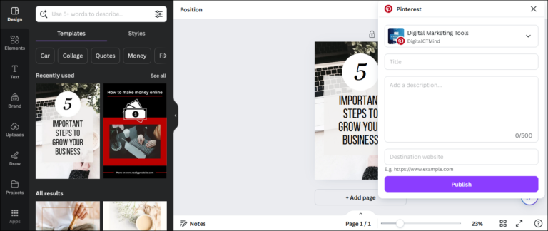How To Create Pinterest Pins With Canva In Less Than 5 Minutes